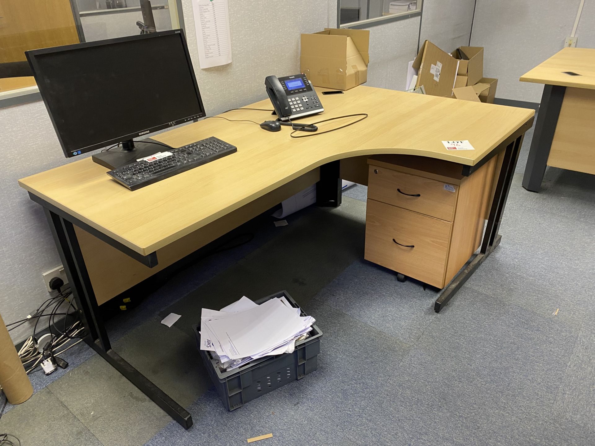 Lightweight wood effect office desk (1180mm x 1120mm) Additional ...
