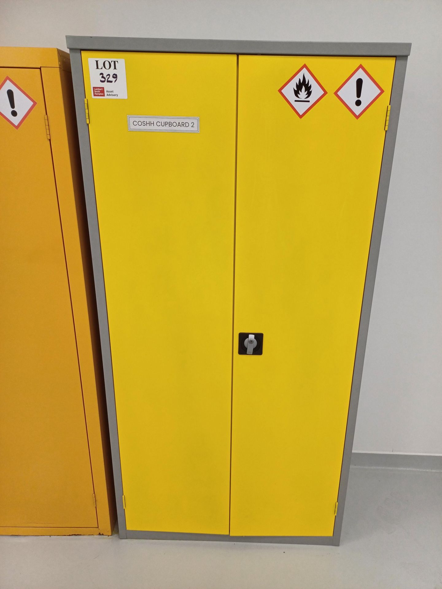 Metal double door COSHH cabinet, 1830 x 920mm