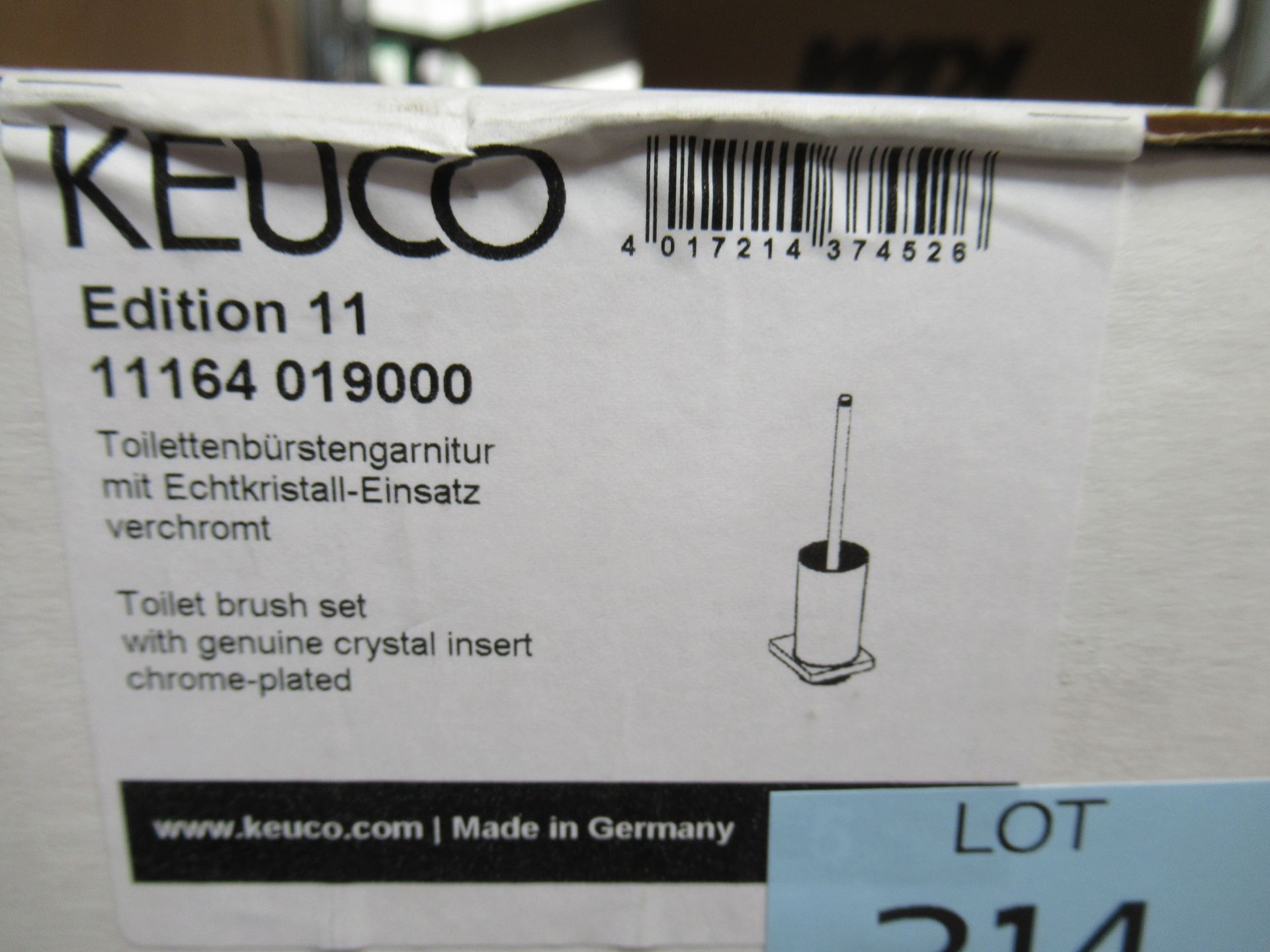 2 x Keuco Edition II Toilet Brush Set, Chrome Plated, P/N 11164-019000