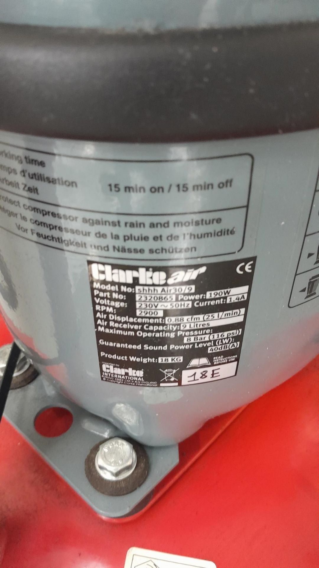 Clarke 240V SHHHAIR 30/9 silent compressor, 240v