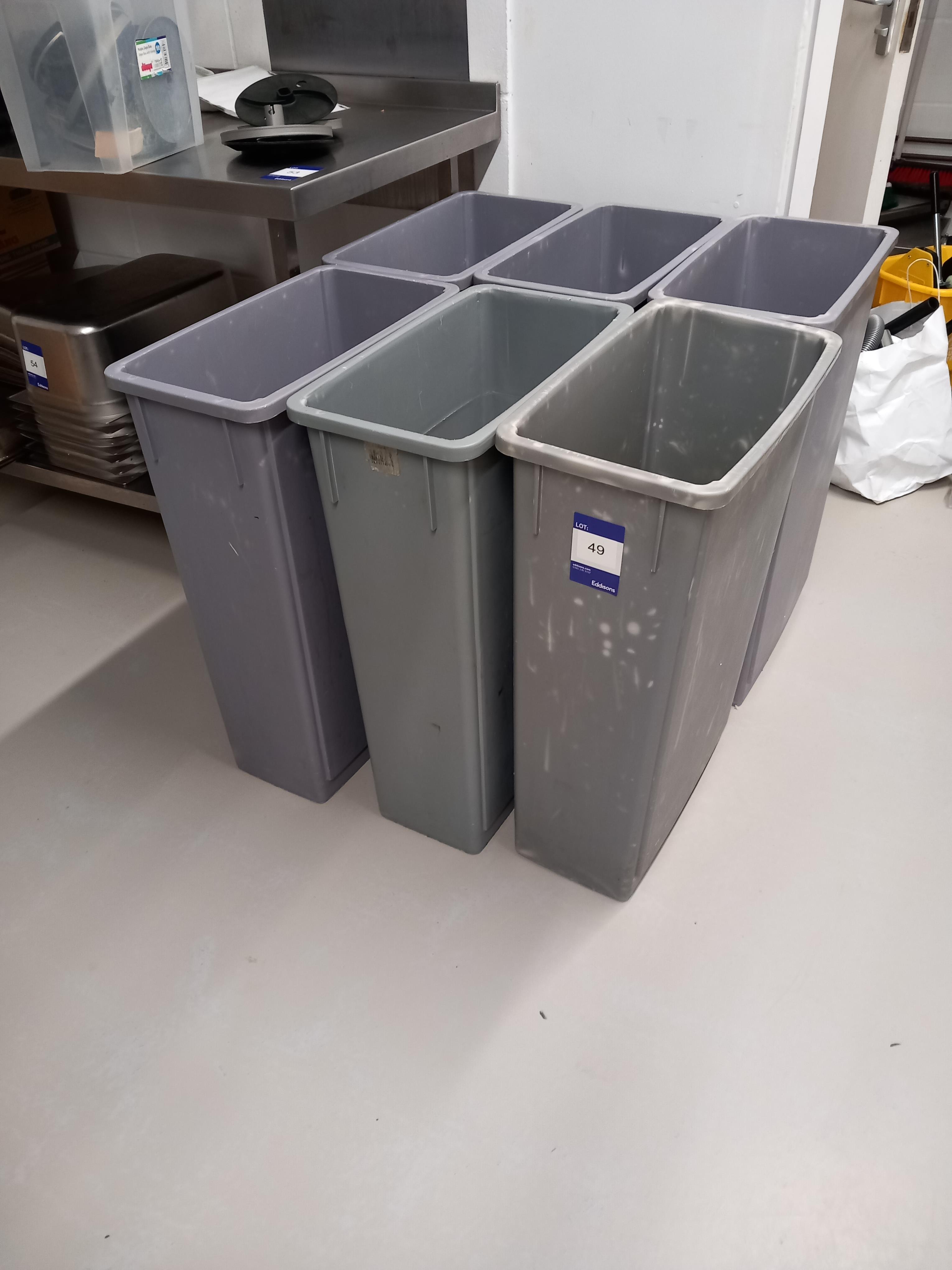 6 x Slim Jim Style Plastic bins without lids