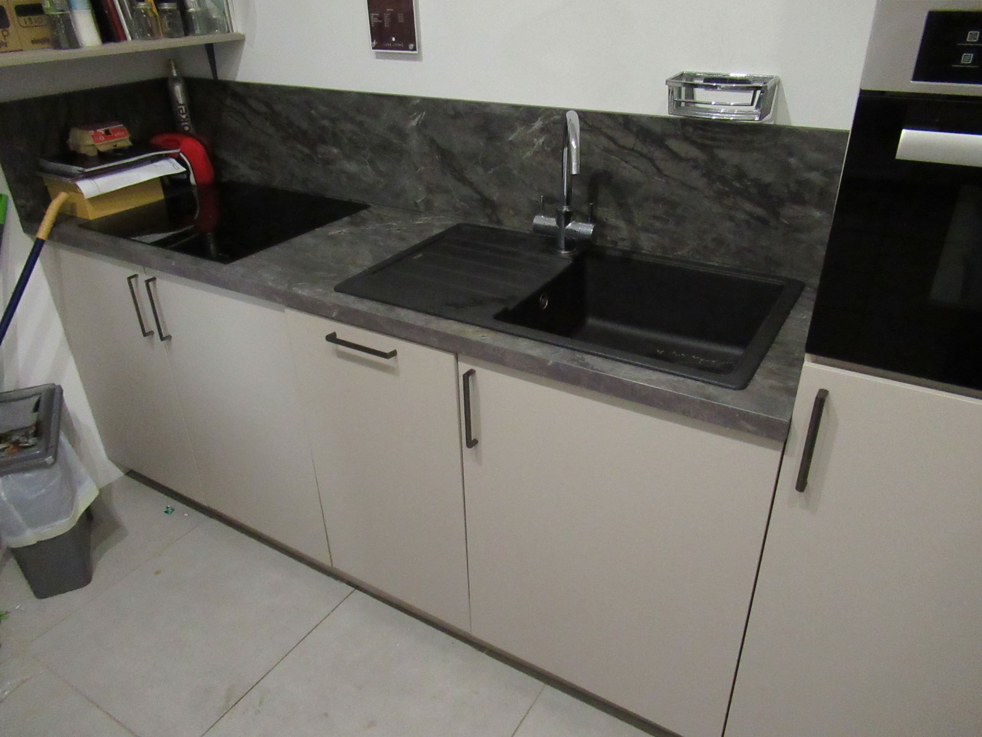 Staff Kitchen inc. Häcker Uno Cashmere Cabinets, Laminate Worktop, Sink ...