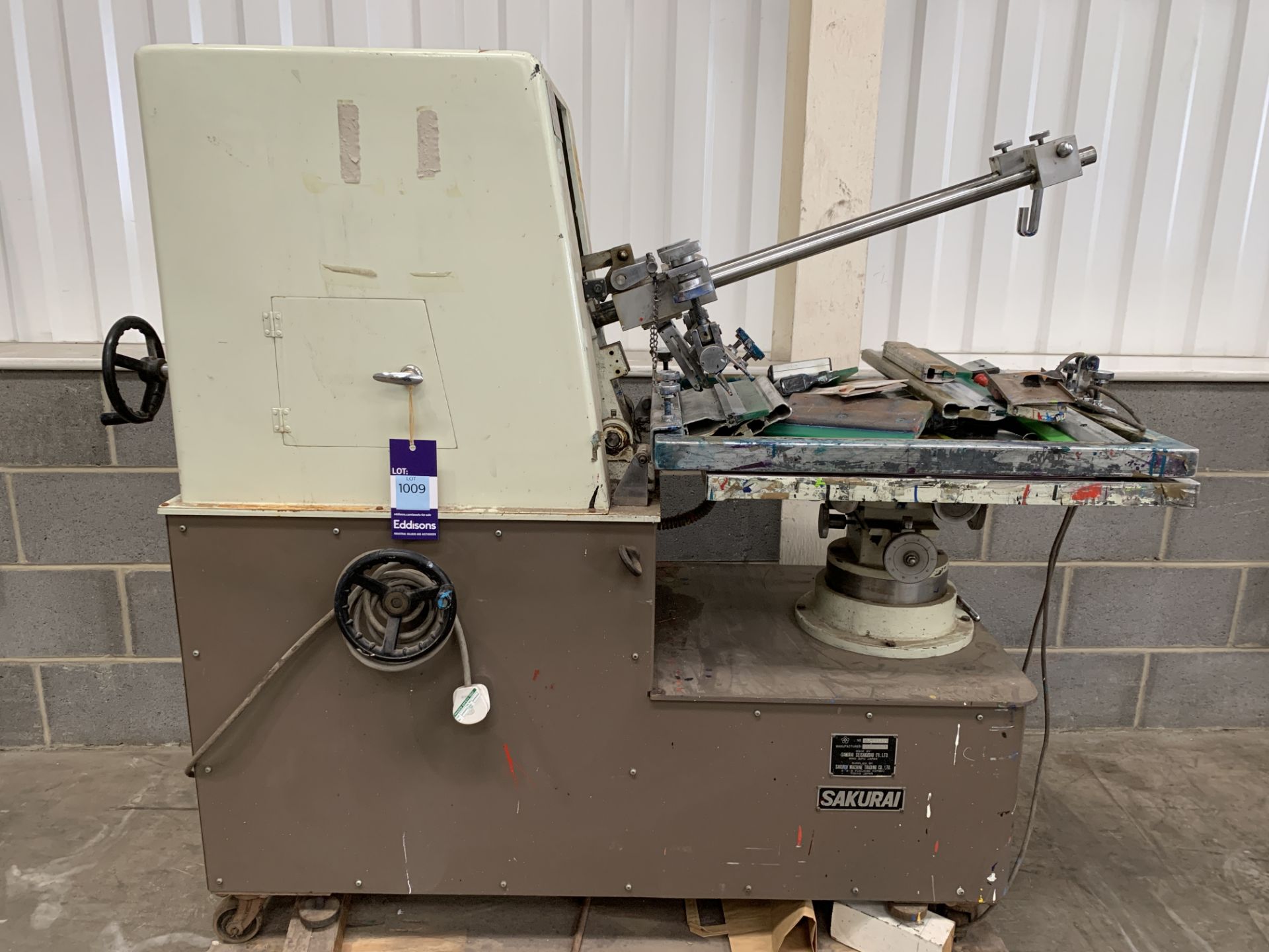 Sakurai Auto Screen Printing Press; s/n MP038582. Please note there is ...
