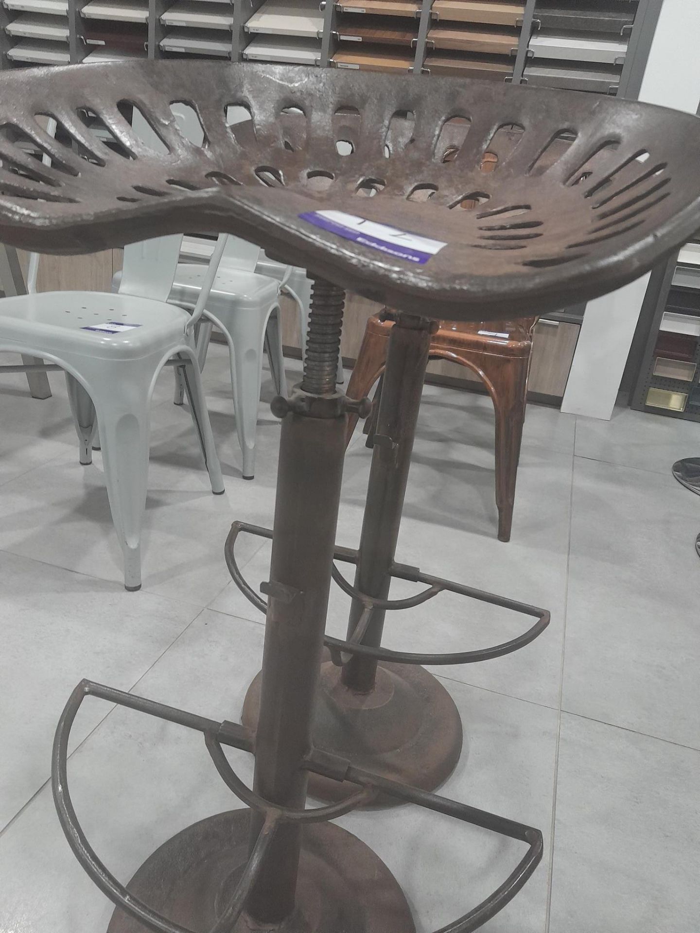 2 : Cast Iron bar stools with height adjustment