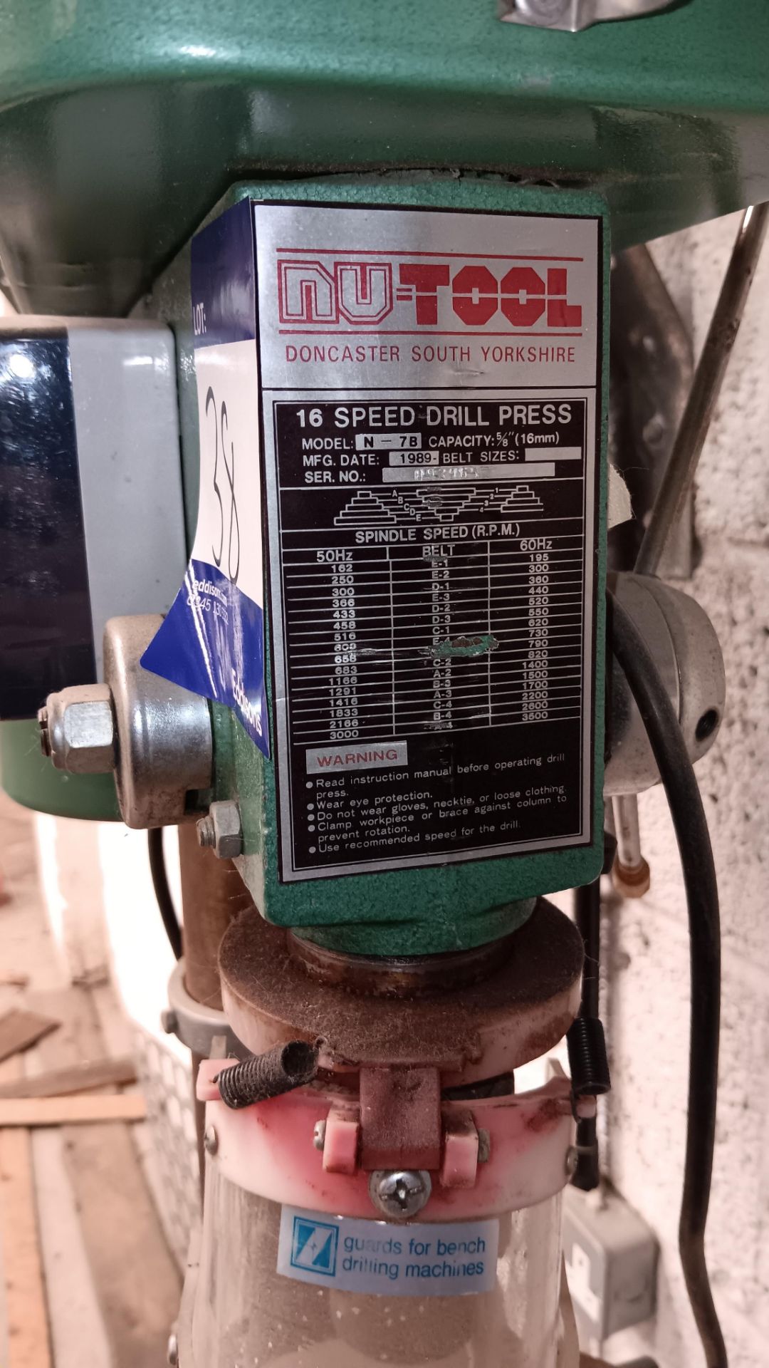 Nu-Tool N-78 16 speed drill press, serial number 893985 (1989 ...