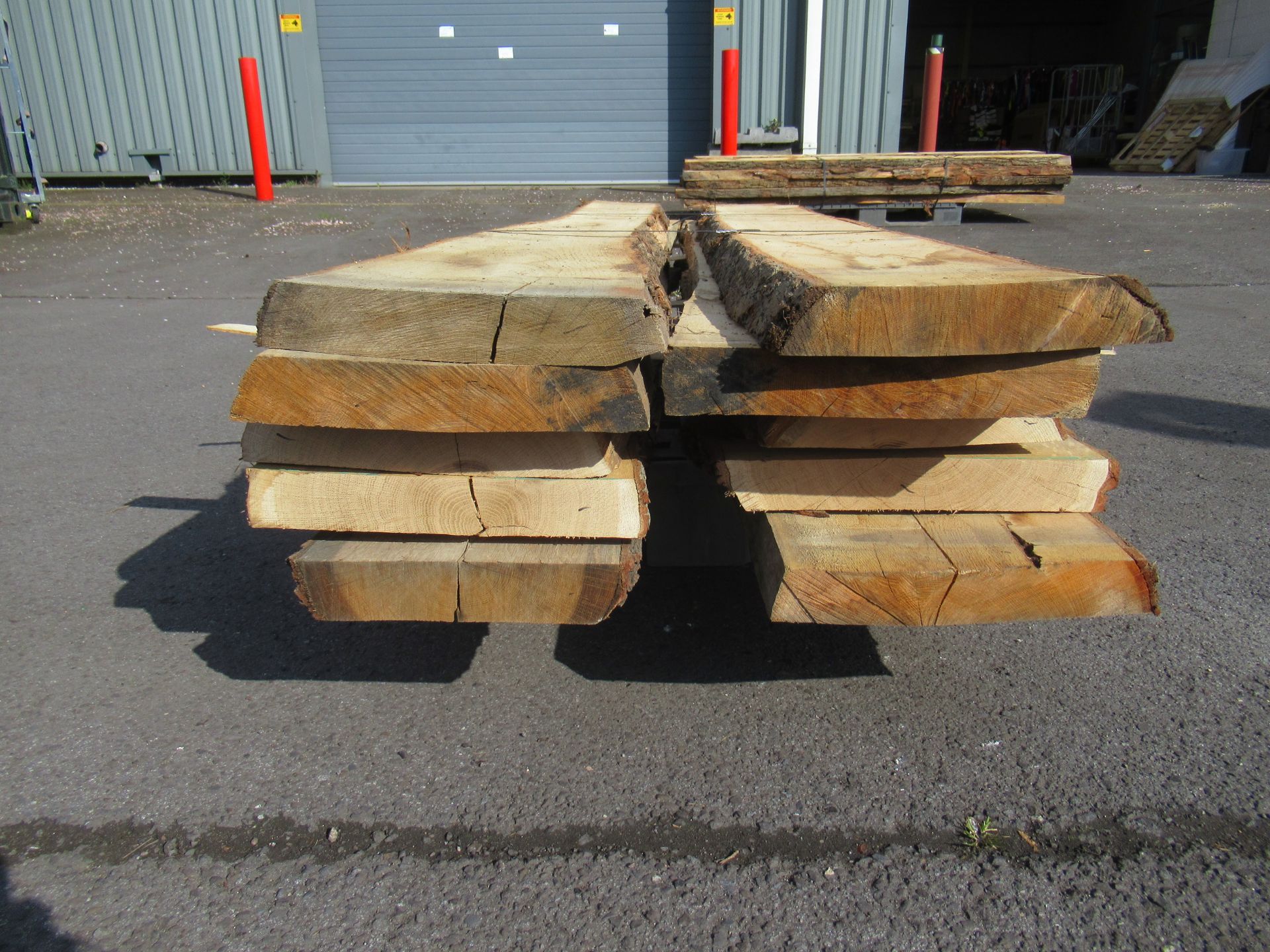 Bundle of 10 air dried Oak planks. Approx. 2.5m long x 50mm thick ...