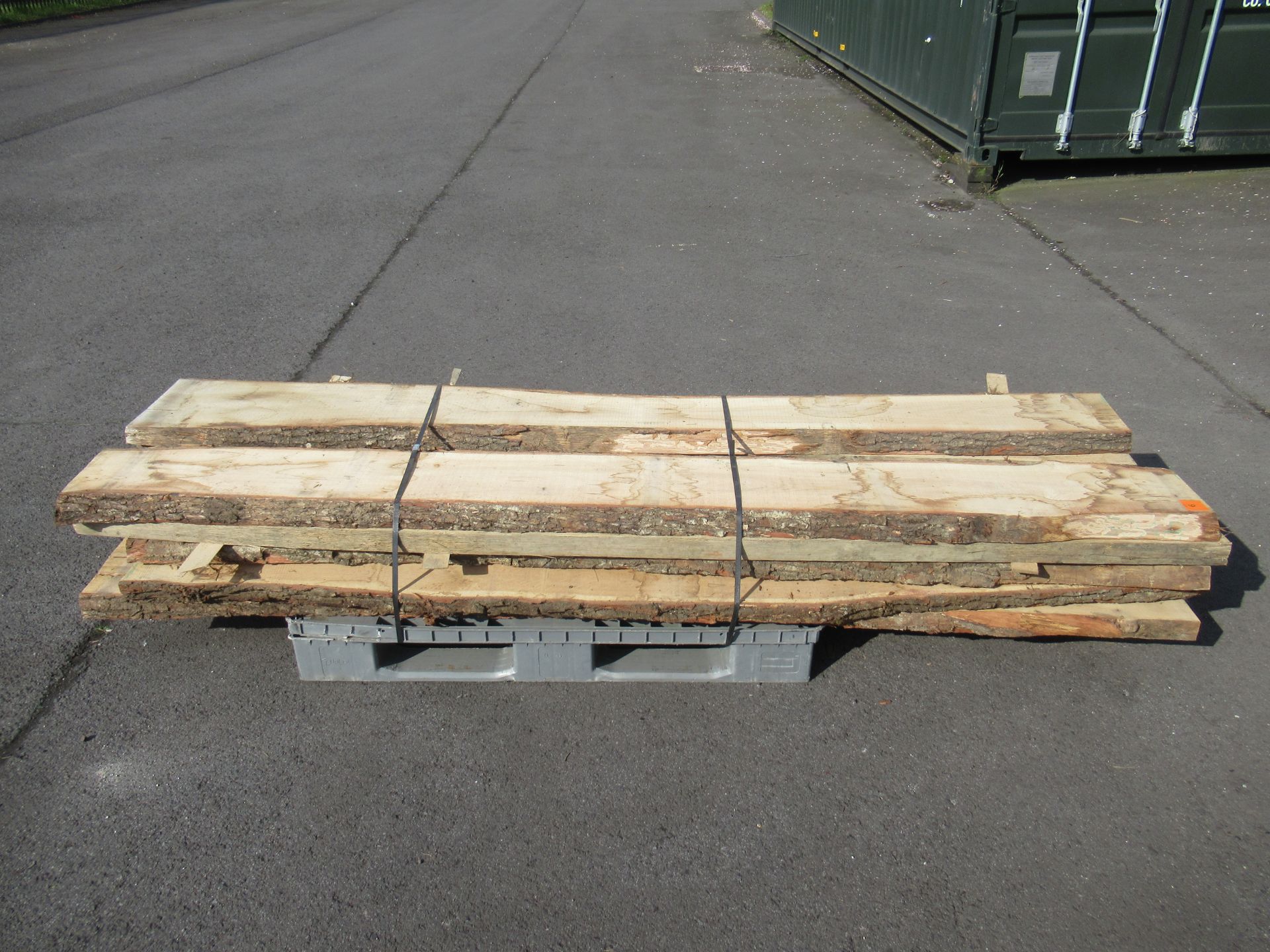 Bundle of 10 air dried Oak planks. Approx. 2.5m long x 50mm thick ...