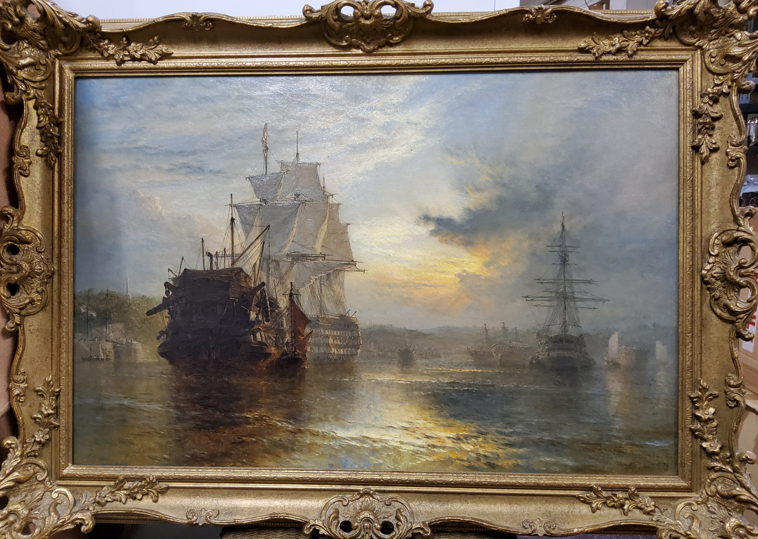 Henry Thomas Dawson (c.1841 - 1896) An Estuary at Sunset, signed, dated ...