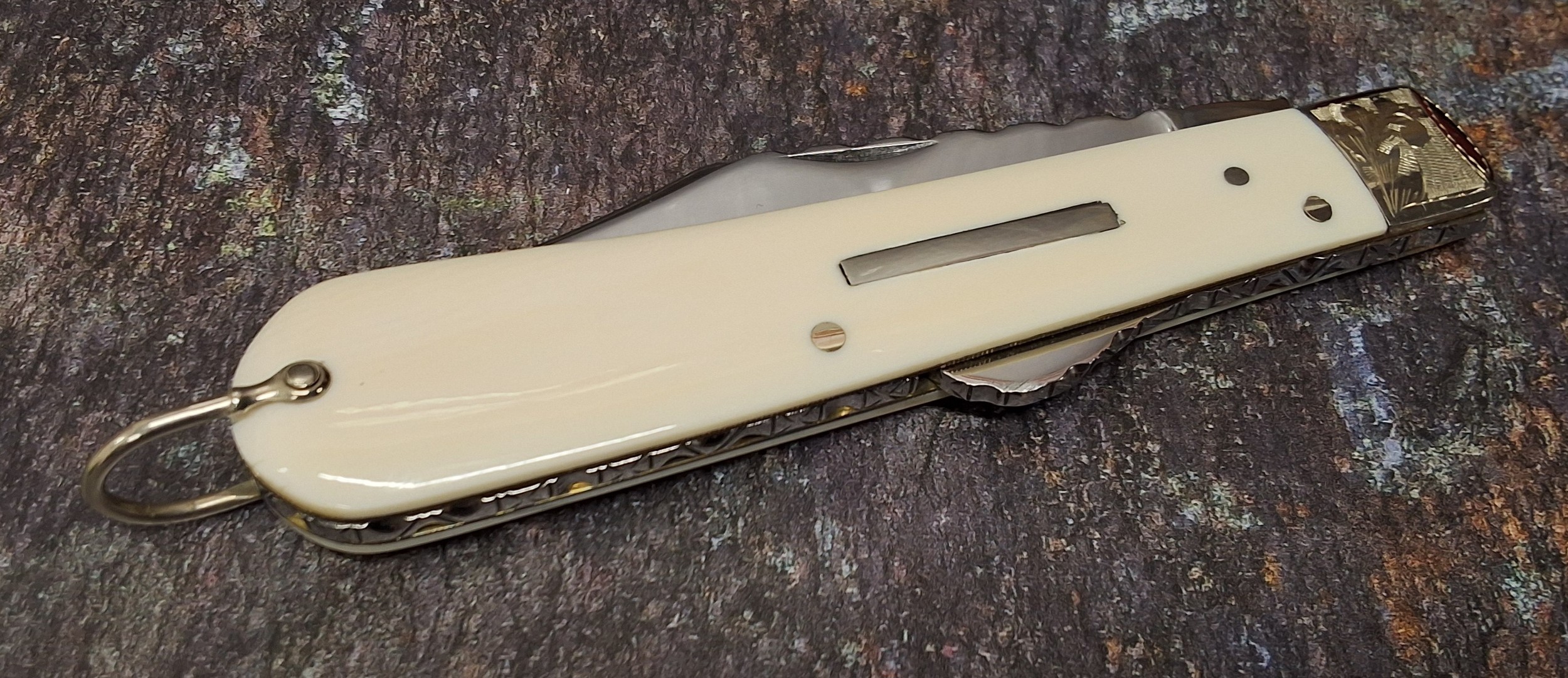 **THIS LOT IS WITHDRAWN**A Stan Shaw single blade lock knife, ivory ...