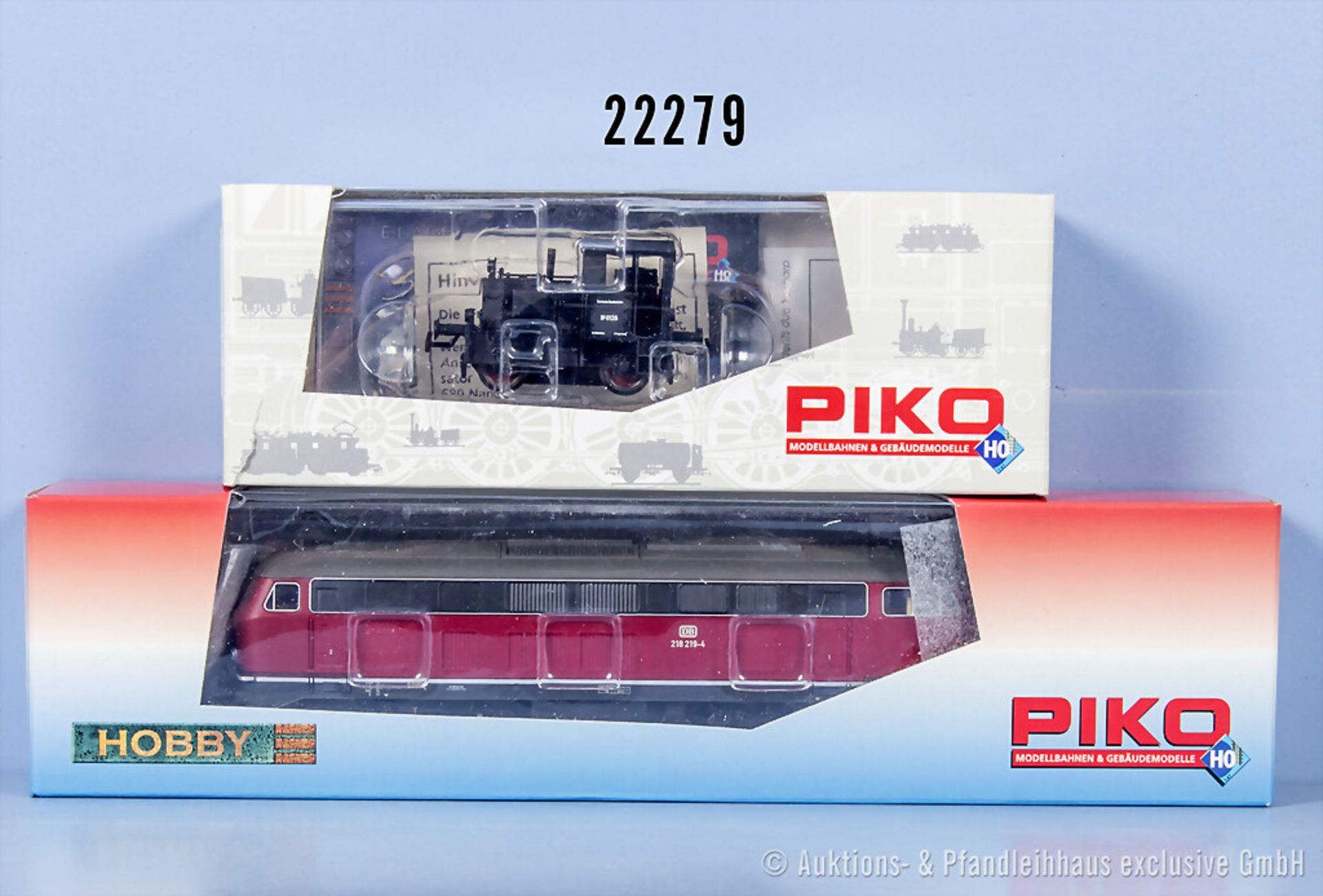 2 Piko H0 Loks, dabei 57503 Diesellok der DB, BN 218 219-4 und 016-149 ...