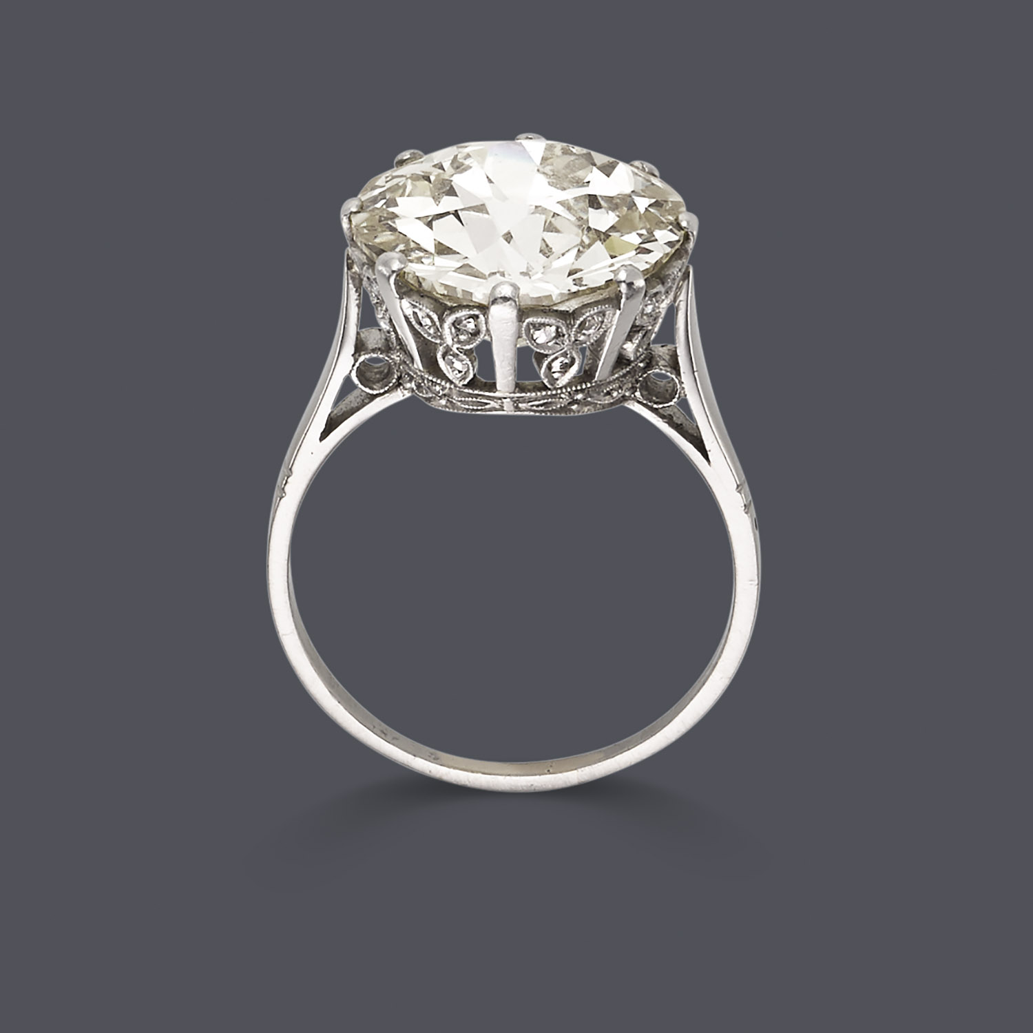 Important diamond solitaire ring The subtle and delicately crafted ...