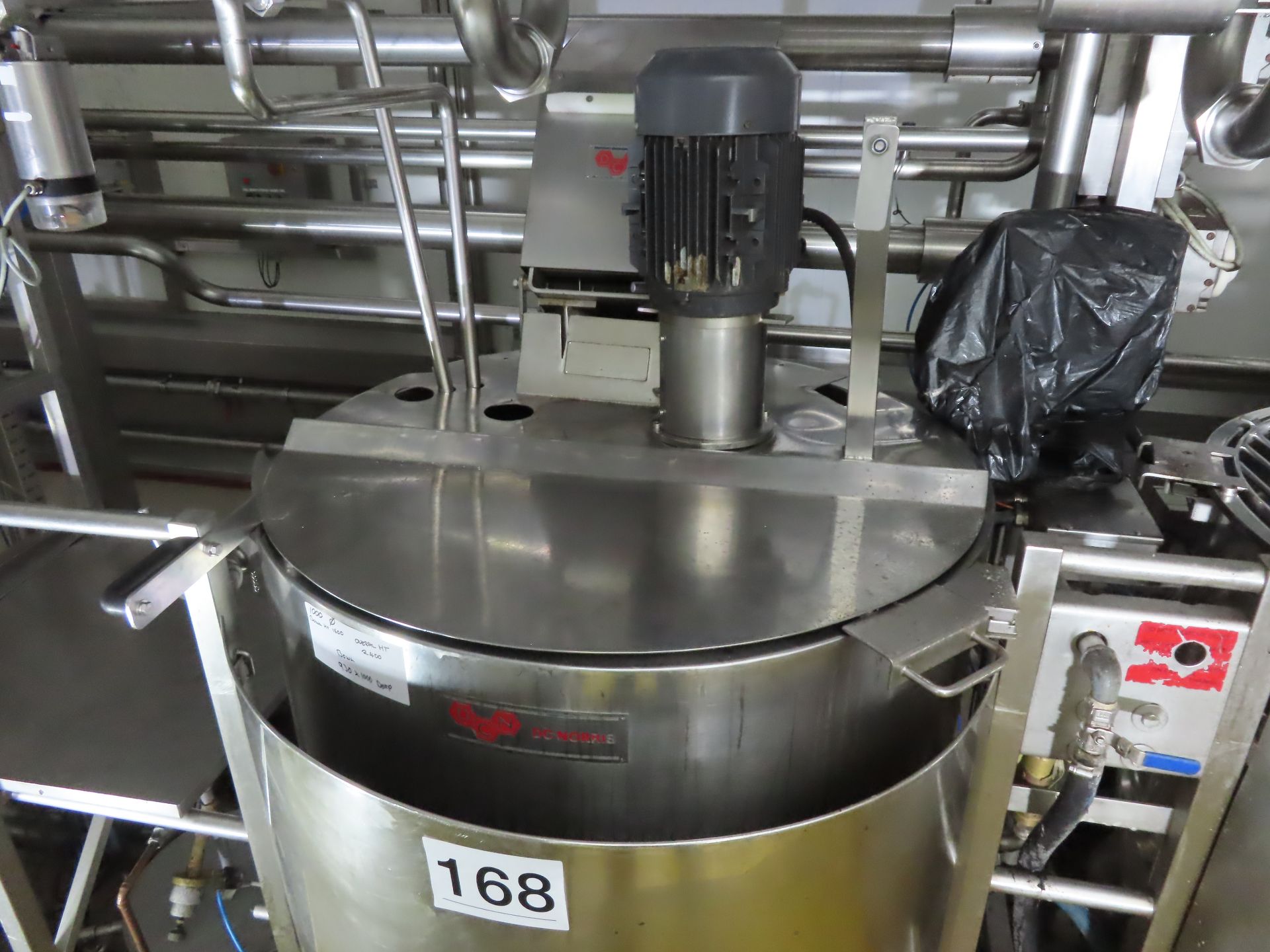 1 x DC Norris cooking vessel. 500 litre. On weigh cells. With high ...
