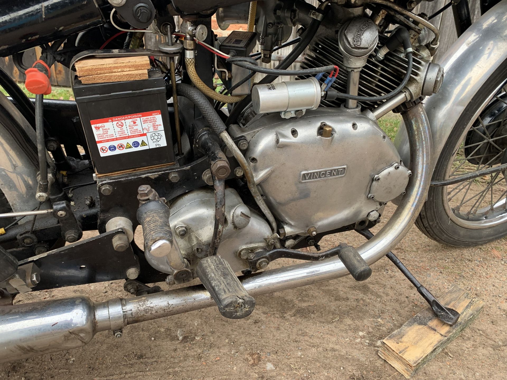 NO VAT 1950 Vincent Comet motorcycle, MWE 22, 4368 miles. With Pazon ...