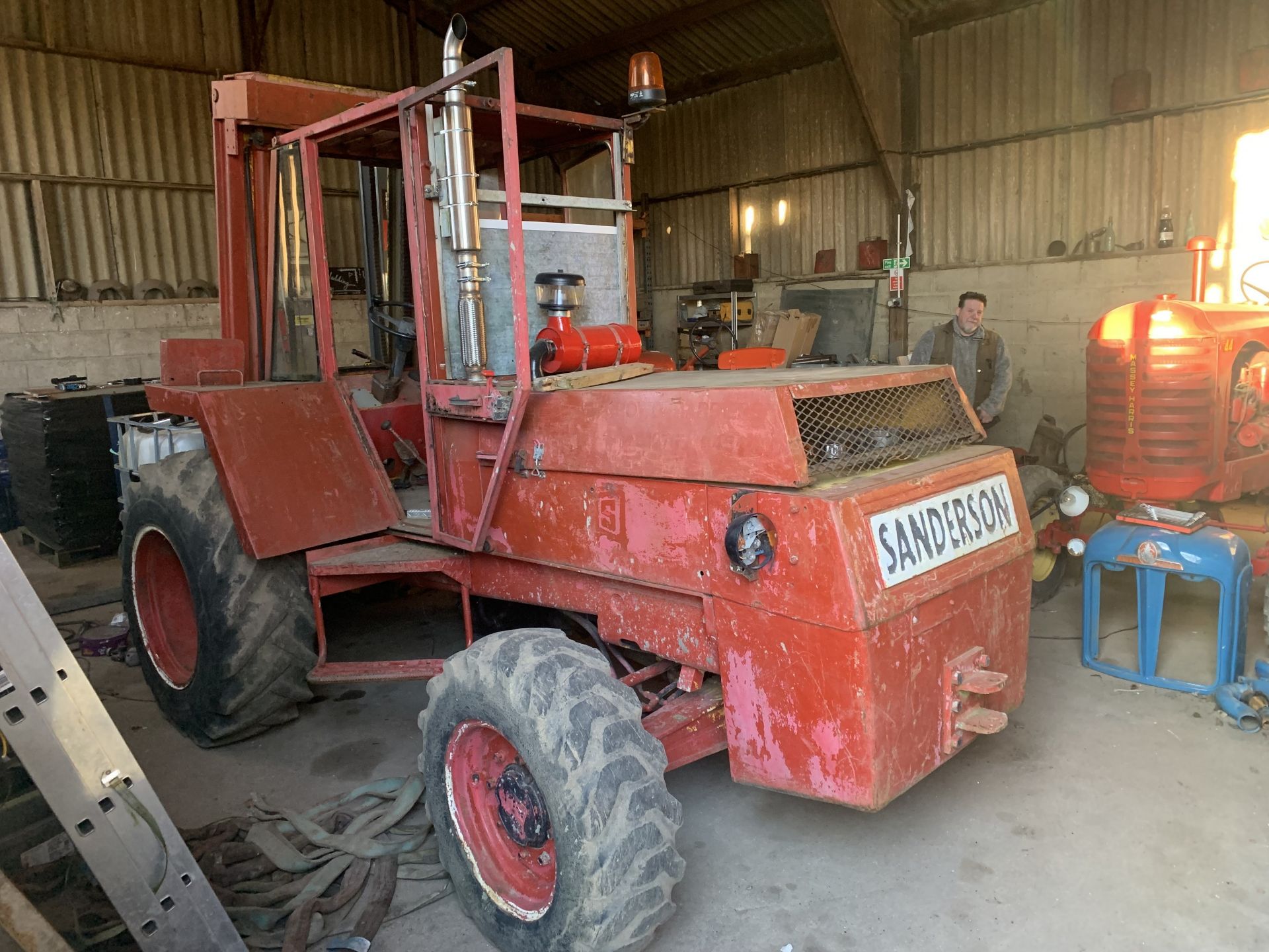 NO VAT Sanderson 2.5t rough terrain forklift, 5680 hours, with pallet ...
