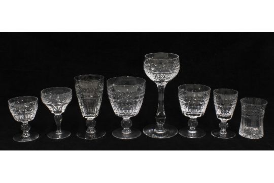 A suite of Stuart Crystal Arundel pattern drinking glasses