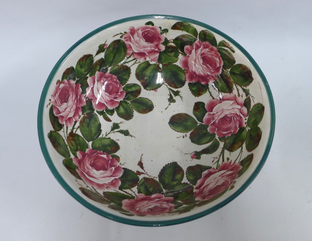 Wemyss Ware handpainted cabbage roses pattern jug and basin set (2 ...