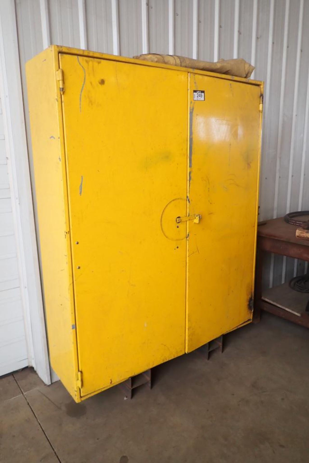Steel 2-Door Shop Cabinet w/Asst. Lifting Slings and Continuous Slings.