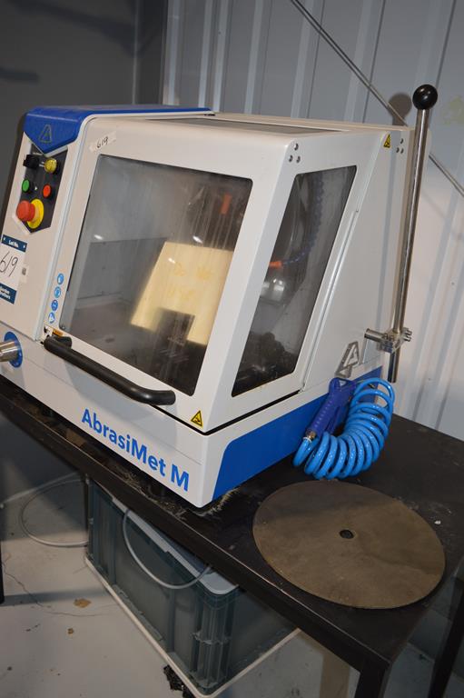 Buehler Abrasimet M, pull down saw in cabinet, Serial No. ABM-210239 ...