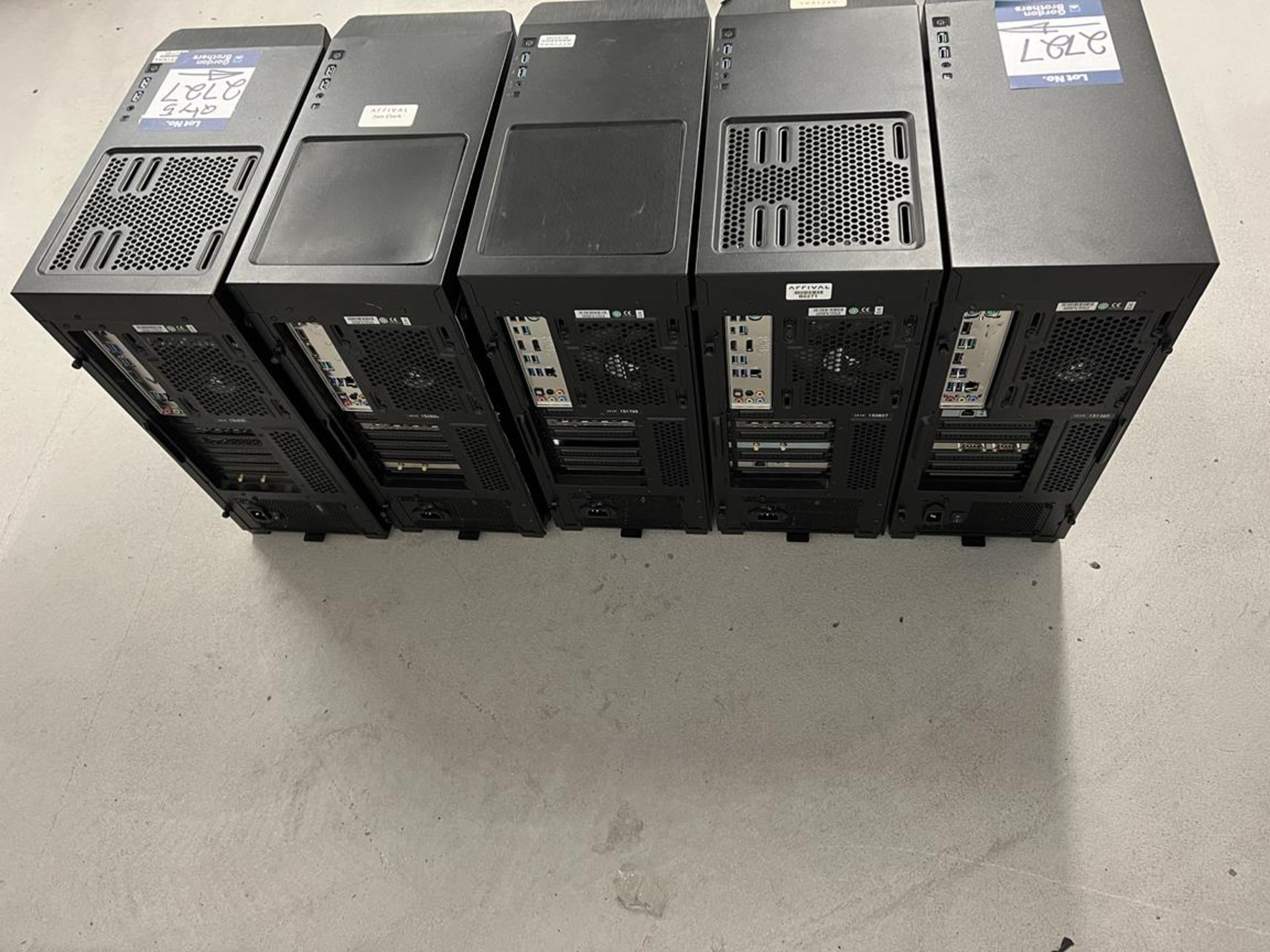 5x (no.) computer towers used for CAD (NO HDD and NO RAM)