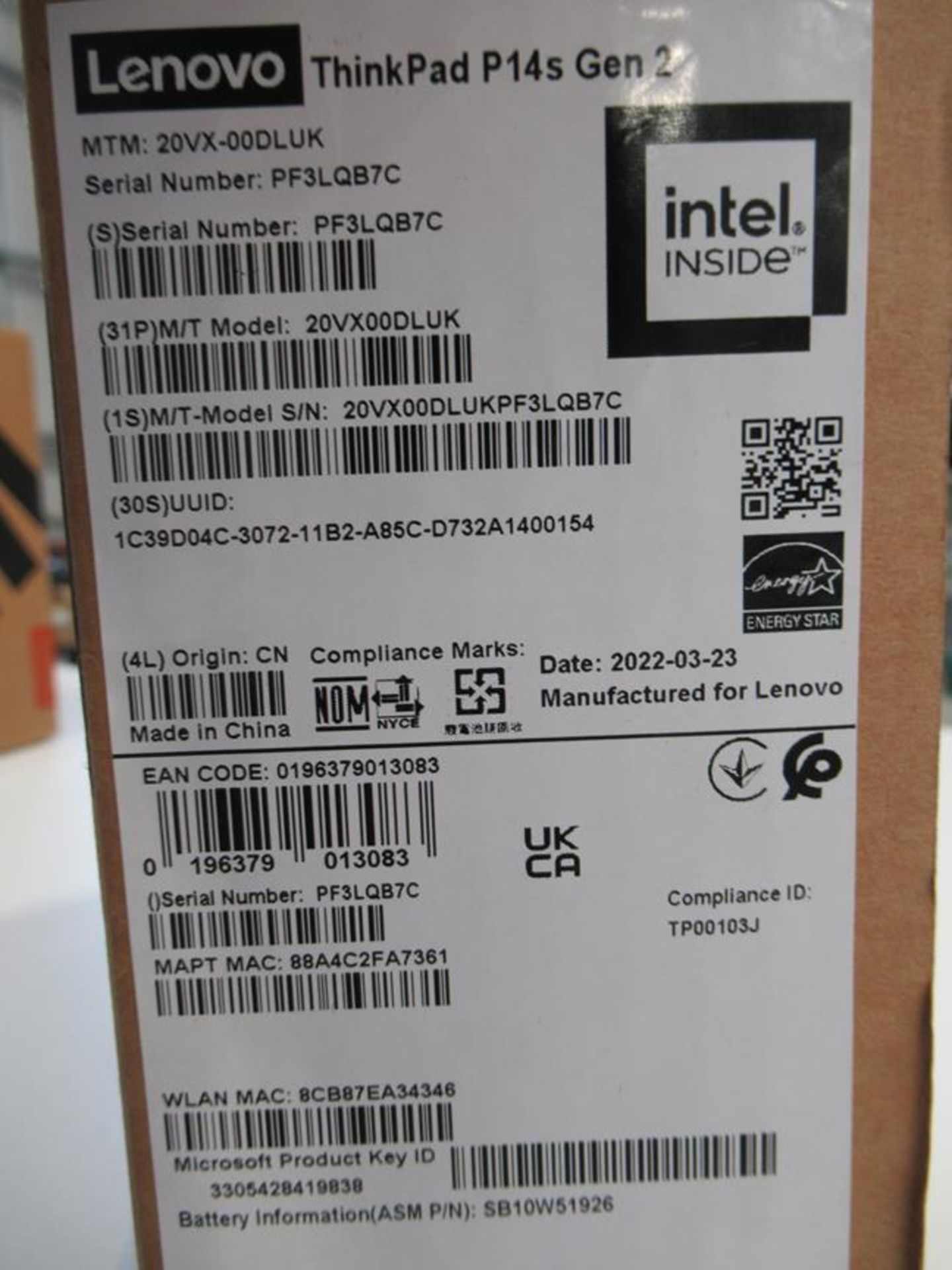 Lenovo, Thinkpad P14s Gen 2 standard specification (factory sealed)