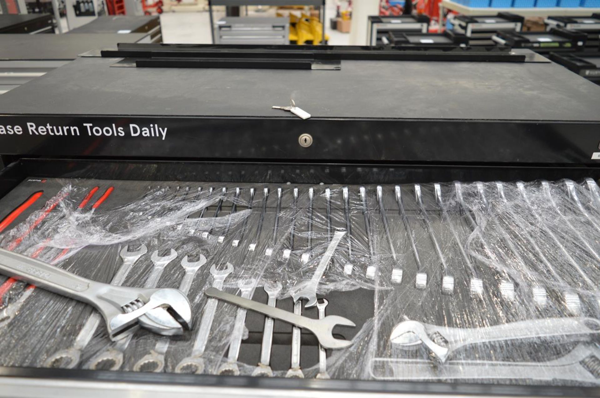 Dura, multidrawer tool chest with spanners, pliers, files and chisels ...