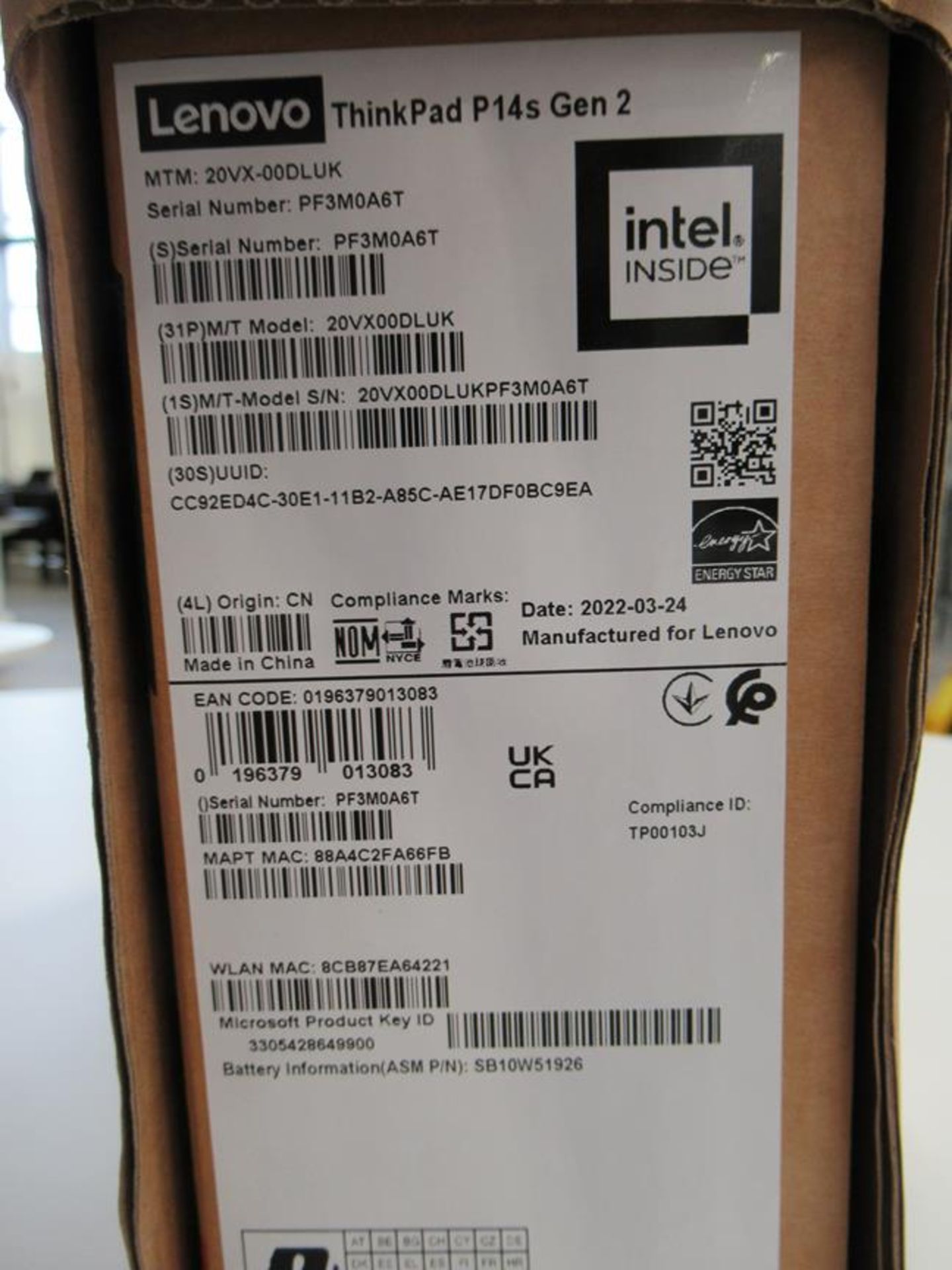 Lenovo, Thinkpad P14s Gen 2 standard specification (factory sealed)