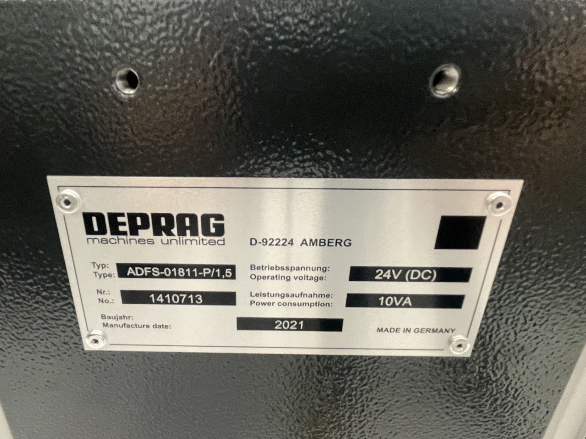 Deprag, ADFS-01811-P/15 linear bolt feeder, Serial No. 1410713 (DOM: 2021)