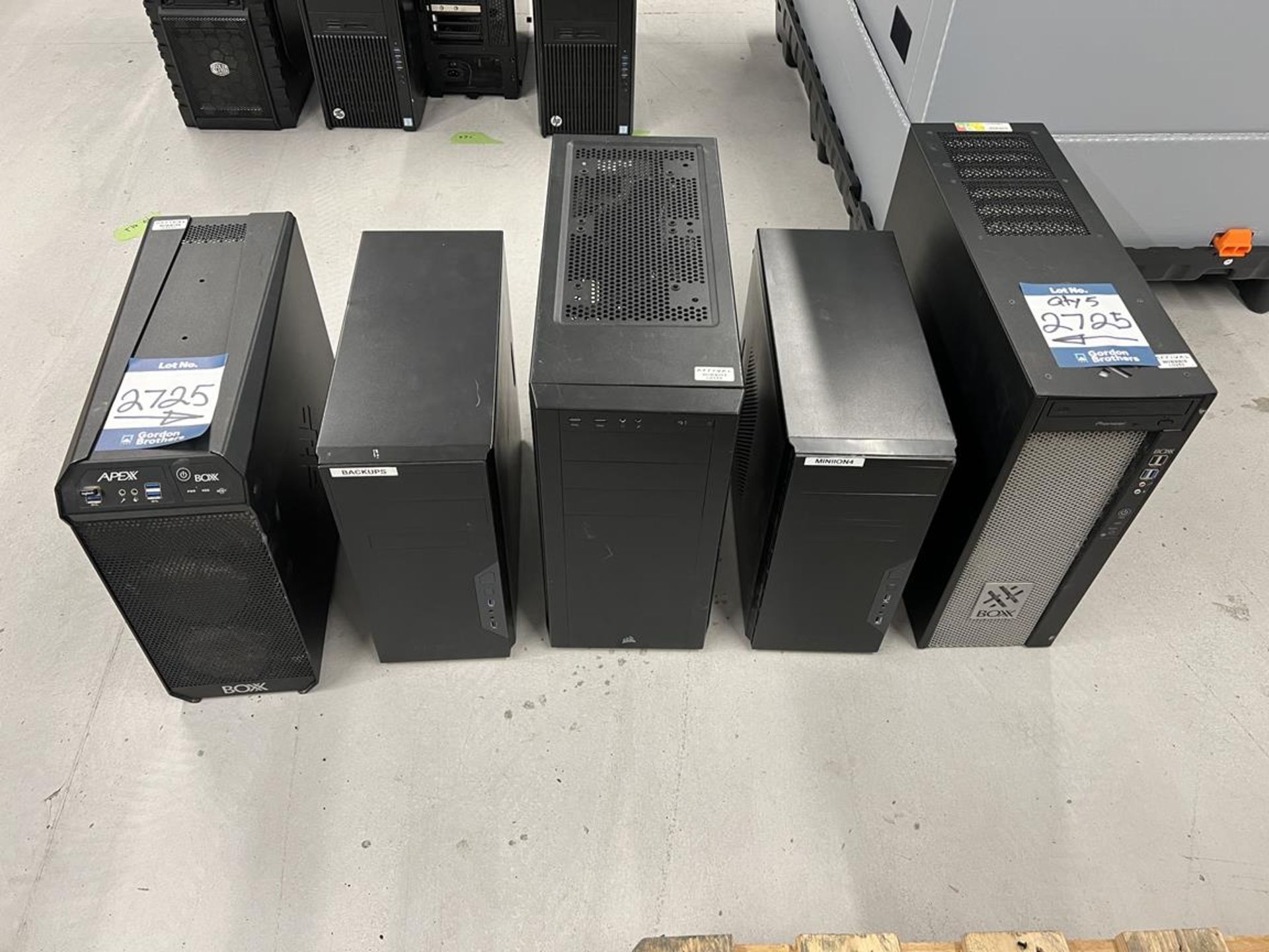 5x (no.) computer towers used for CAD (NO HDD and NO RAM)
