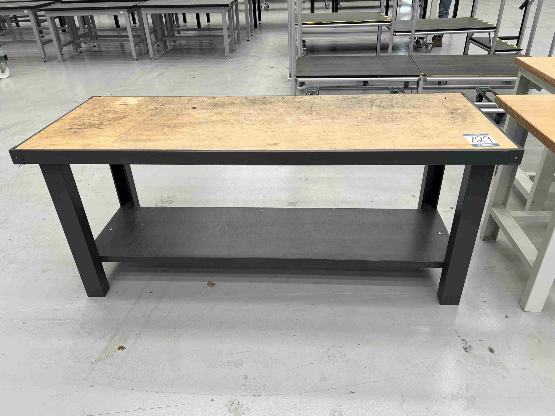 Wurth, steel framed wooden topped work bench, 2000 x 750 x 850mm with ...