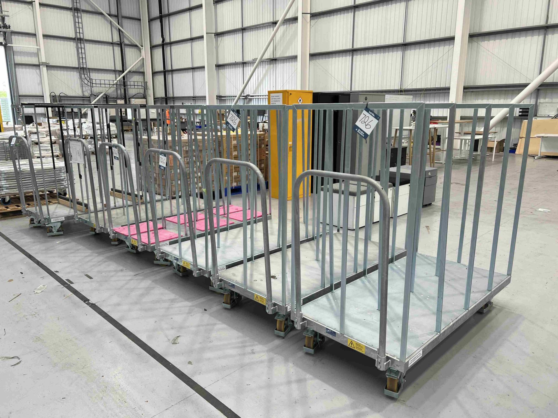 6x (no.) LKE, 100kg maximum capacity mobile steel product trolleys ...