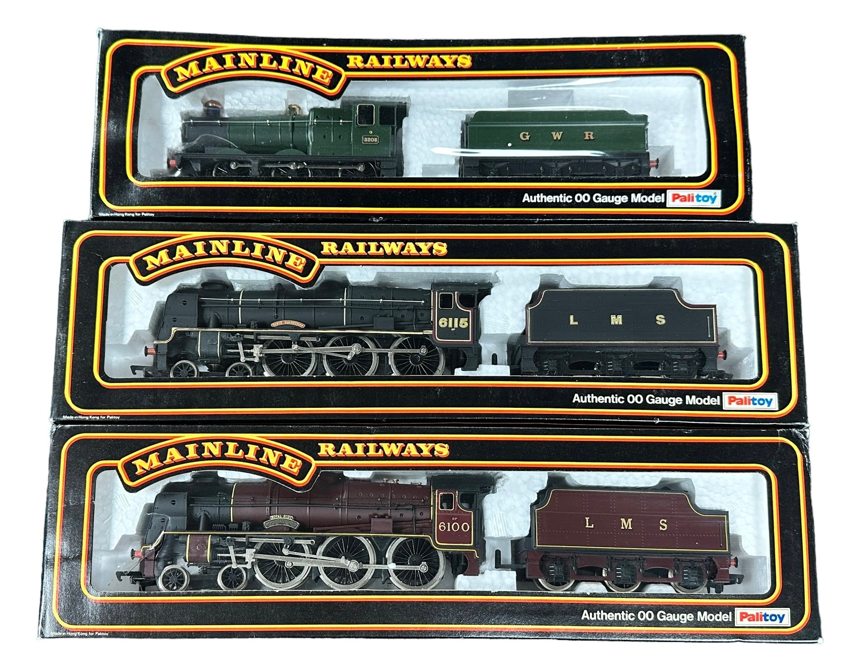 Mainline trio of locomotives, with LMS 6100 Royal Scot No. 37060, LMS ...