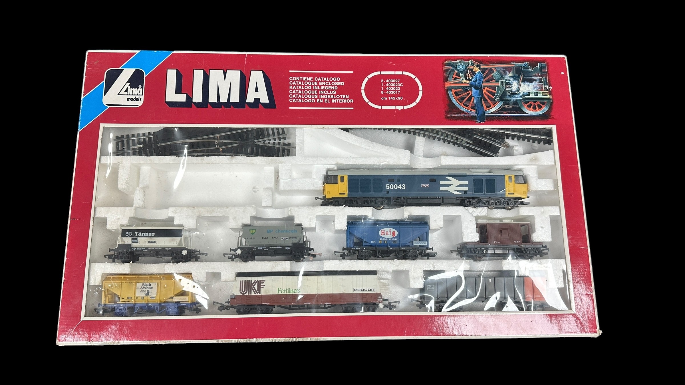 Lima diesel goods set No. 1061071, with BR blue 50043 Eagle locomotive ...