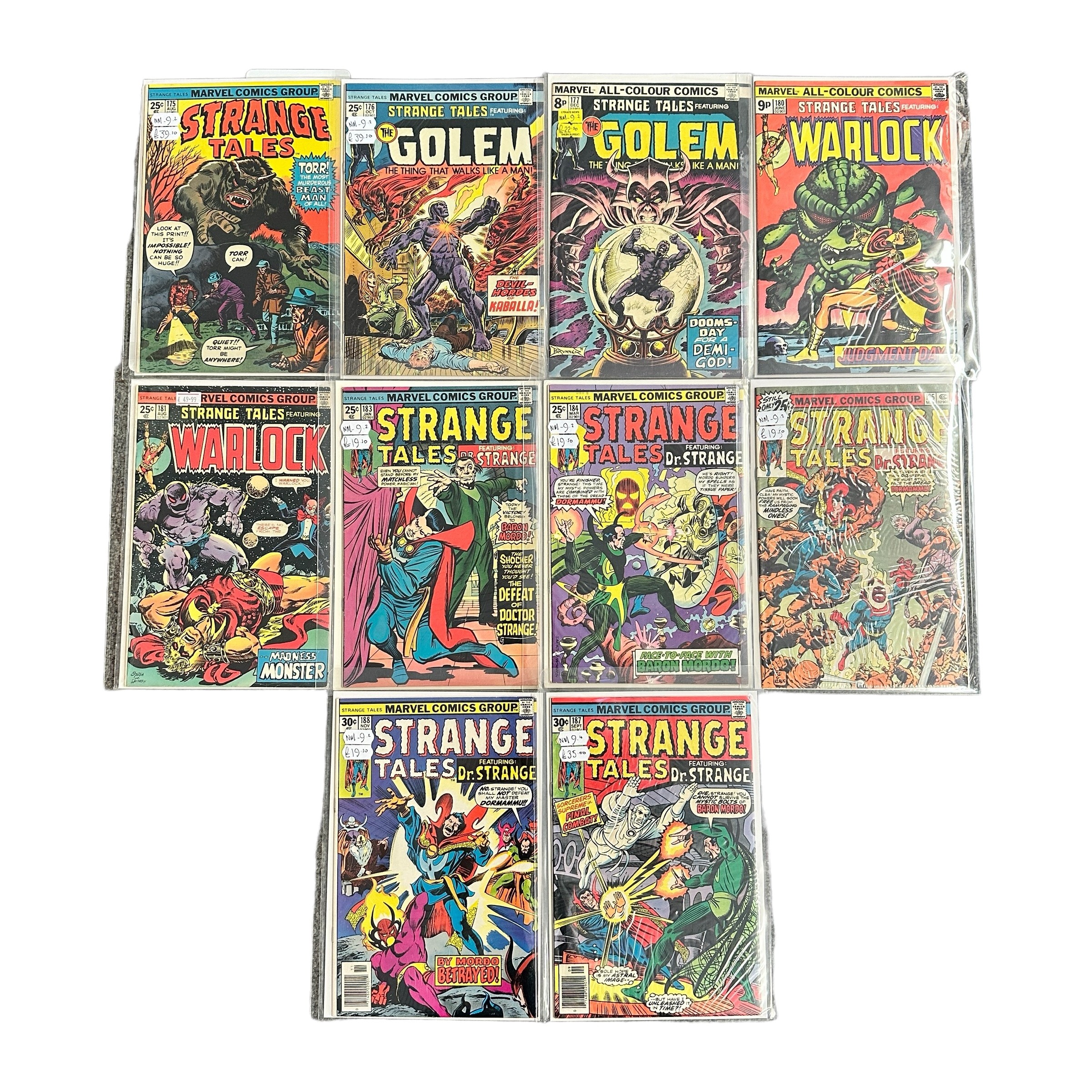 Marvel Comics Strange Tales 1974/76 Nos 175-177, 180, 181, 183-185, 187 ...