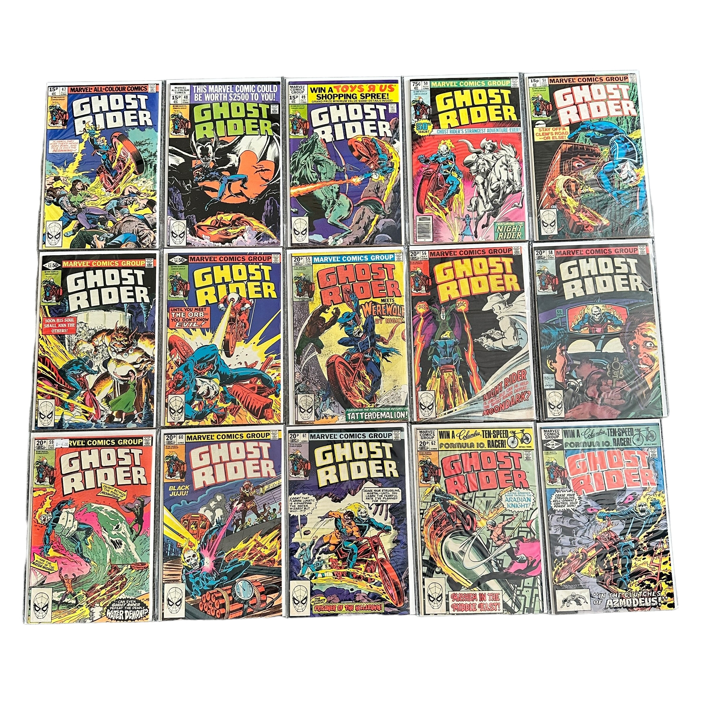 Marvel Comics Ghost Rider 1980s Nos 47-51, 53-56, 58-62, 64, 66-70, 73 ...