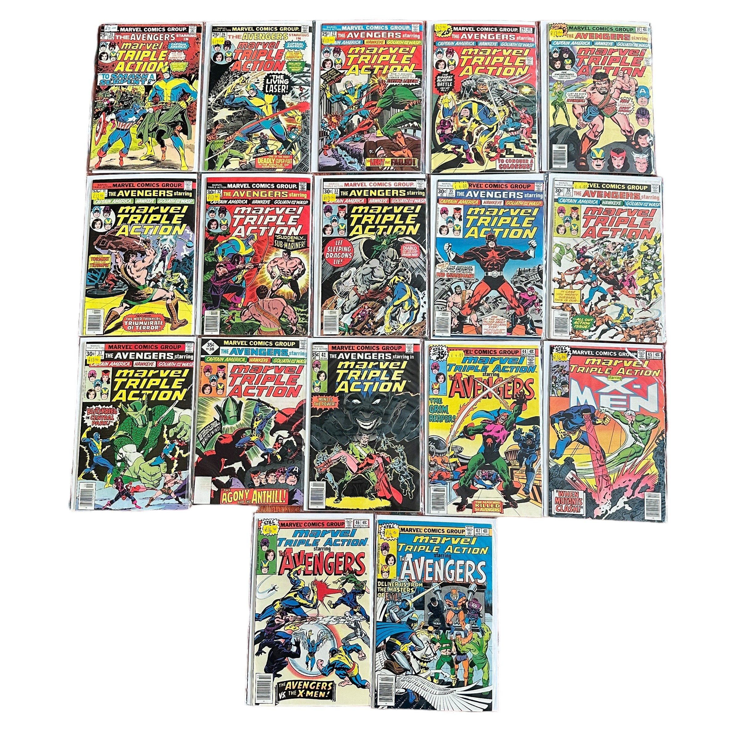 Marvel Comic The Avengers Starring In Marvel Triple Action 1970s Nos 25 ...