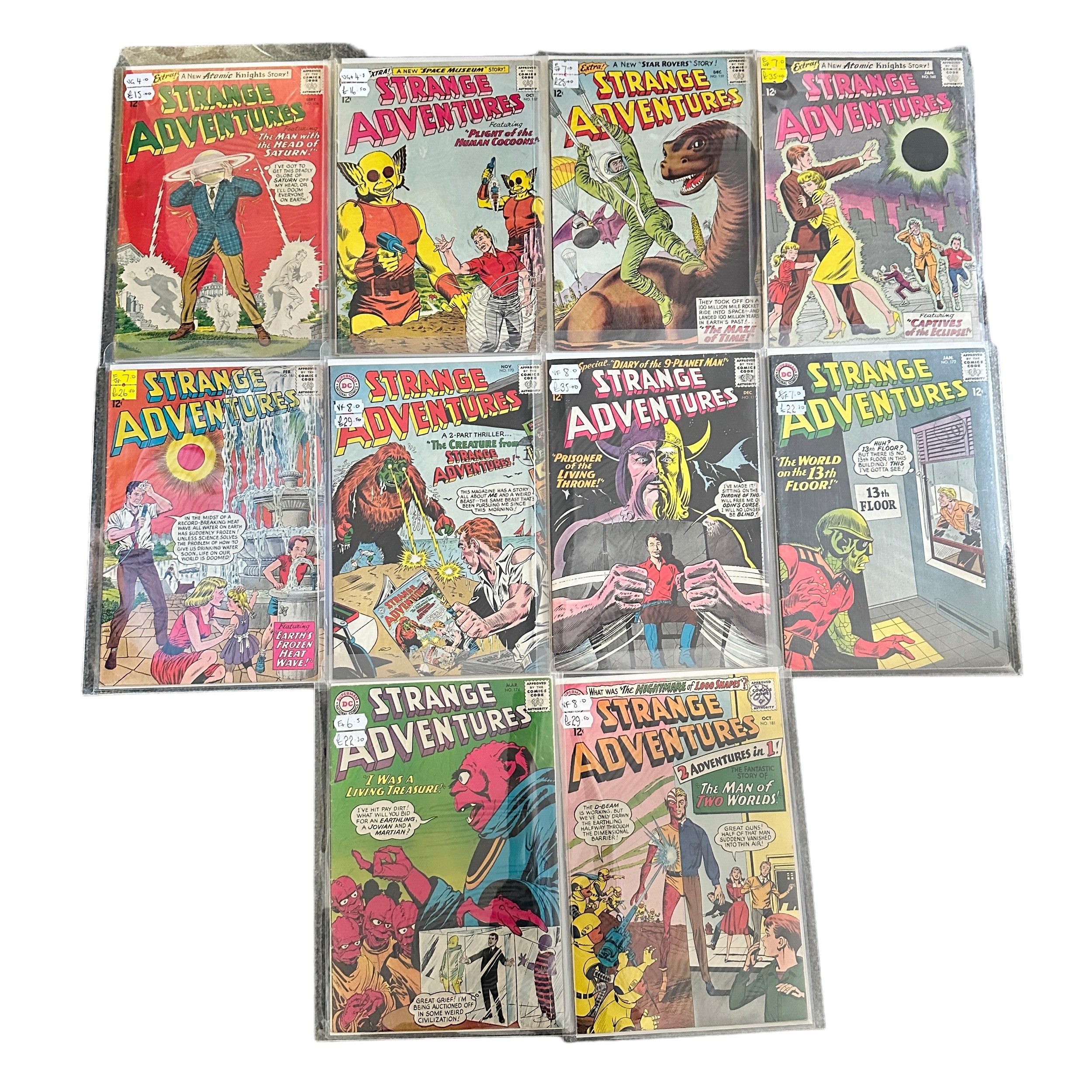 DC Comics Strange Adventures 1963-1965 Nos 156, 157, 159, 160, 161, 170 ...