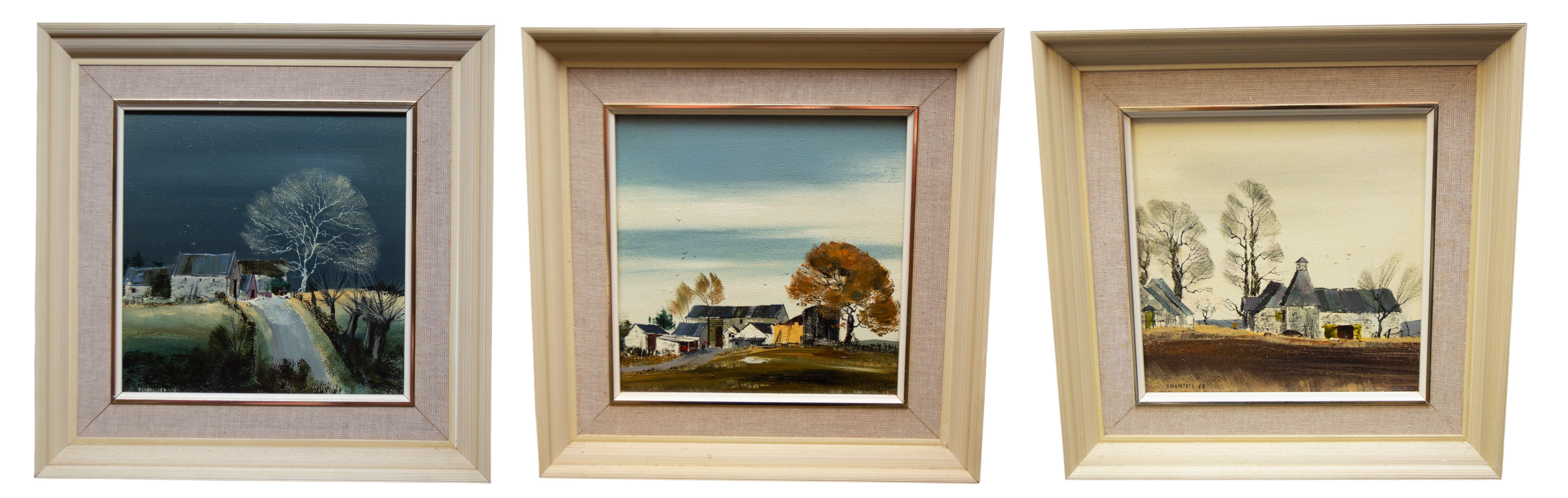 Michael Barnfather (Born. 1934) A set of 3 oil on board paintings ...
