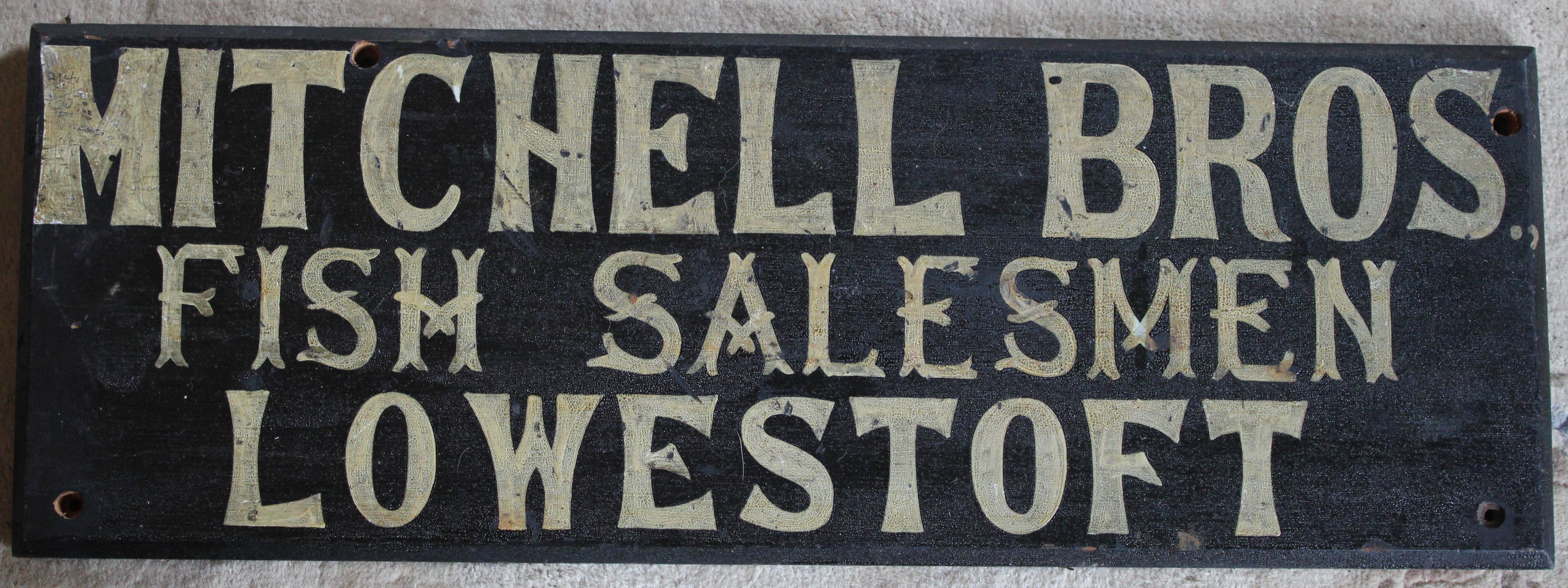 A "Mitchell Bros Fish Salesman - Lowestoft " Handmade and painted wood ...