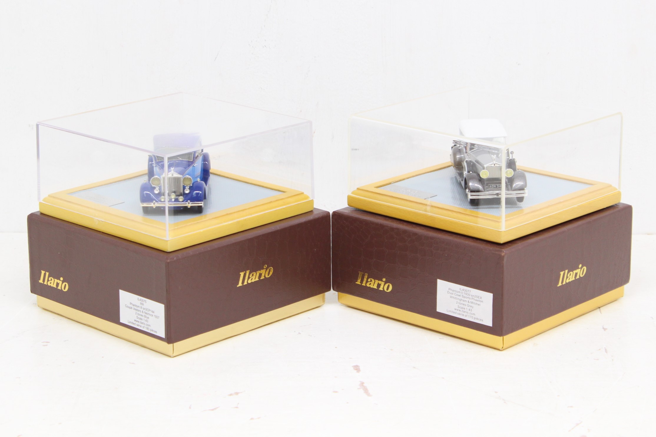 Ilario: A pair of boxed Ilario 1:43 vehicles, to include: Rolls-Royce ...
