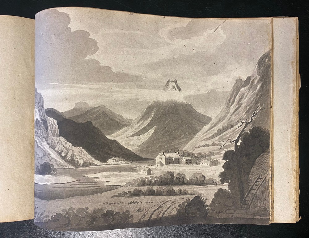 Luddism. A manuscript album featuring an illustration of someone being ...