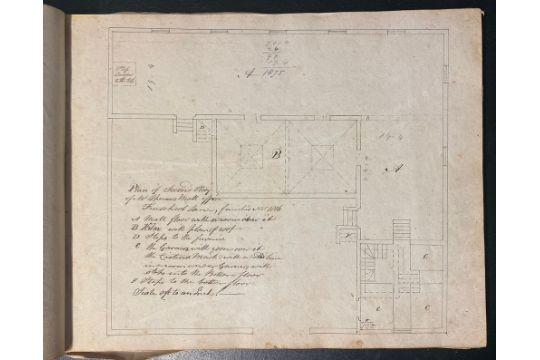 Luddism. A manuscript album featuring an illustration of someone being ...