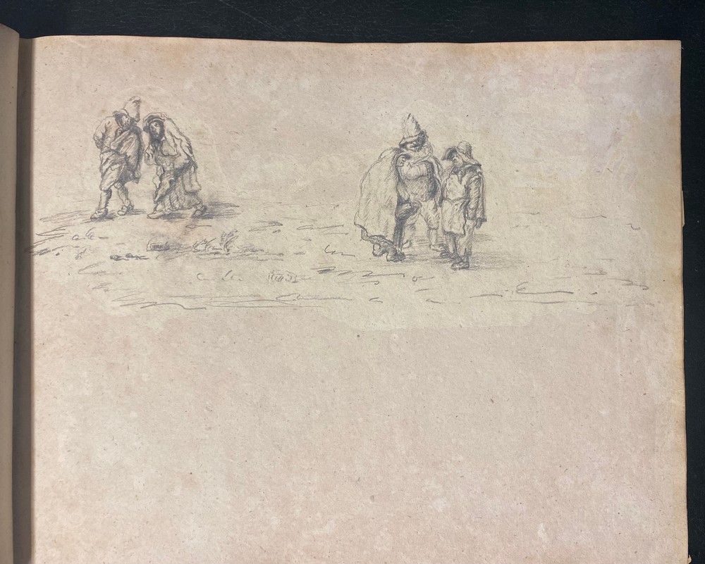 Luddism. A manuscript album featuring an illustration of someone being ...