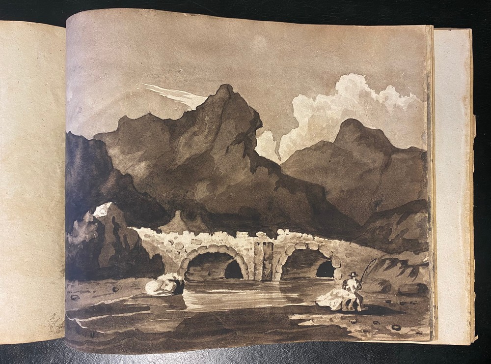 Luddism. A manuscript album featuring an illustration of someone being ...