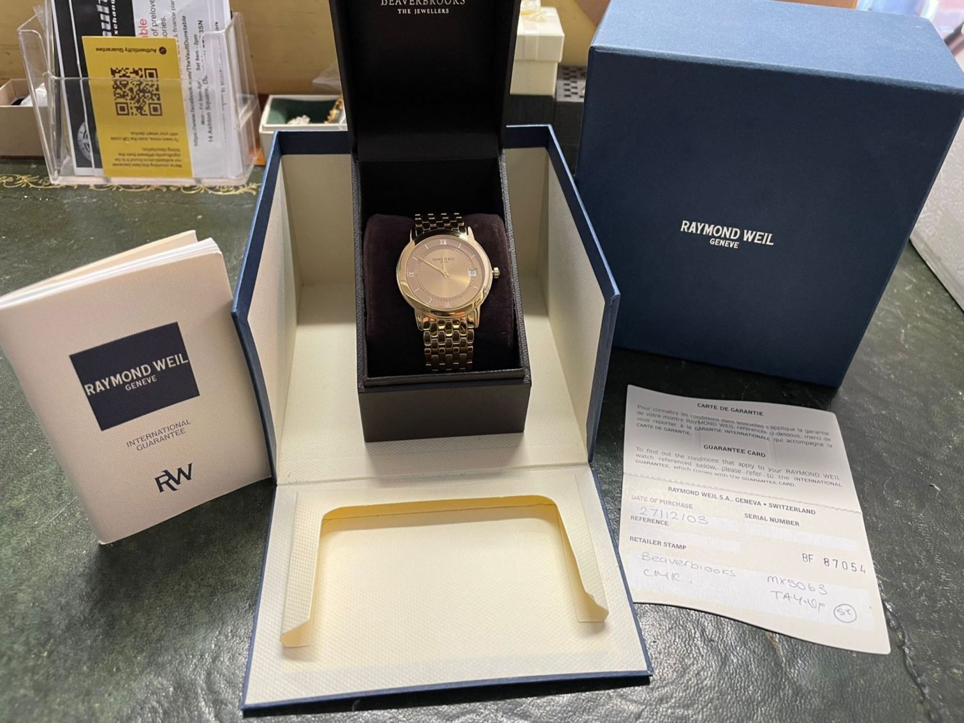Raymond Weil gents gold plated watch