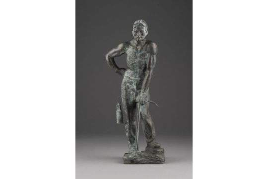 FRITZ PETSCH1893 - 1981'KURZE FUFFZEHN' (STEHENDER BERGBAU ARBEITER ...