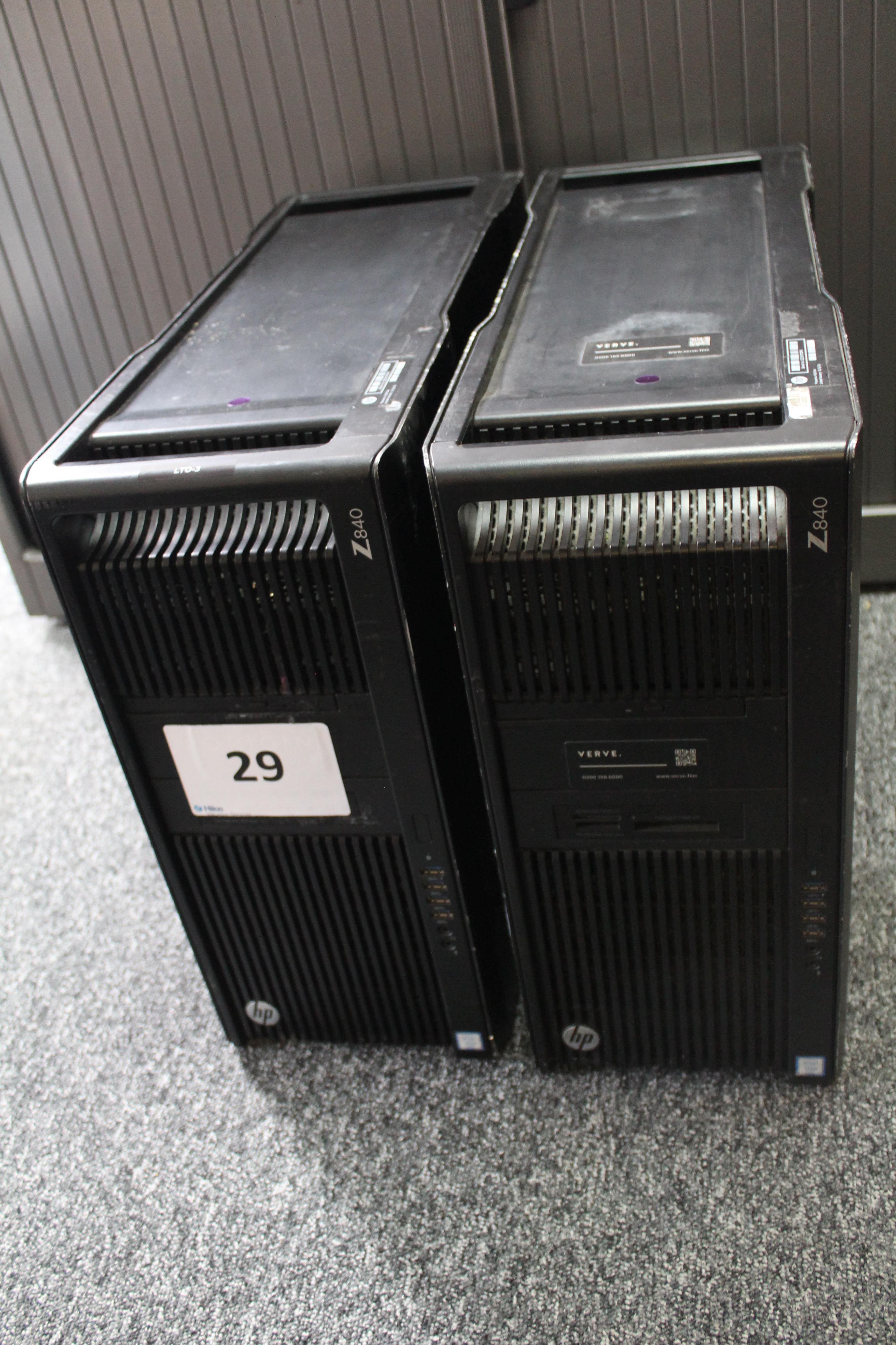 2 HP Z840 Workstations S/N's CZC8167QPG, CZC8167QP5