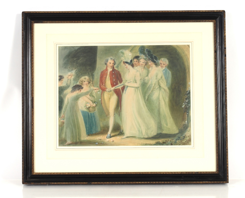 Thomas Stothard R.A. 1755-1834, "Wedding Procession", watercolour label ...