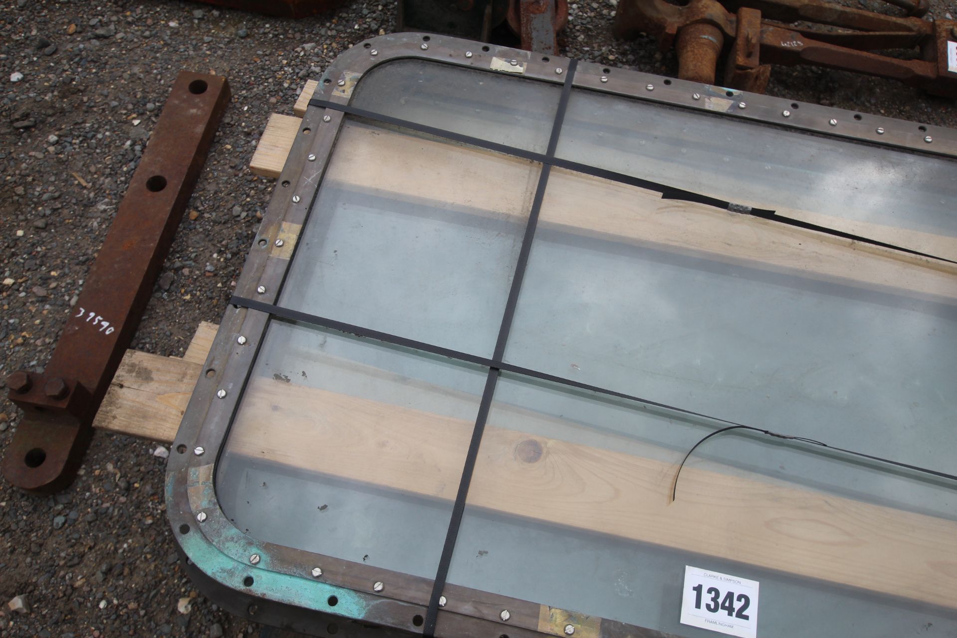 4x Beclawat brass framed toughened glass marine windows.