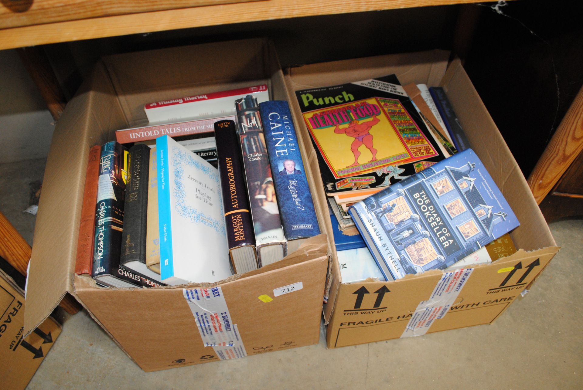 Two boxes of miscellaneous books