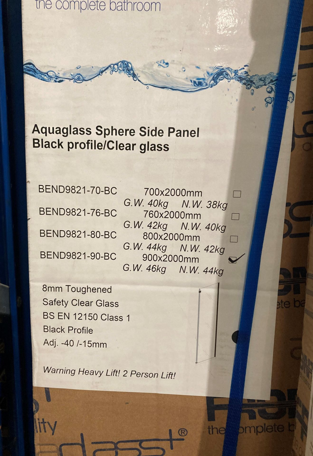 Frontline aquaglass sphere 1 door slider black profile clear glass and ...